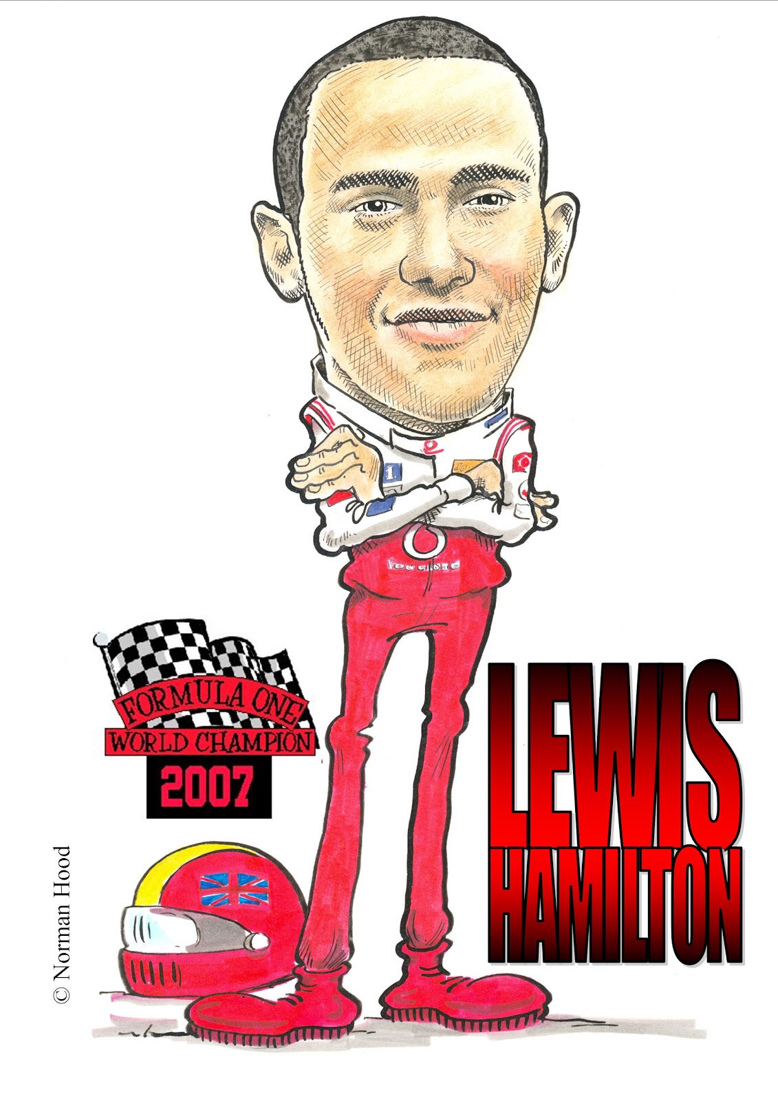 THE CARTOONSTORE: LEWIS HAMILTON CARTOON CARICATURE