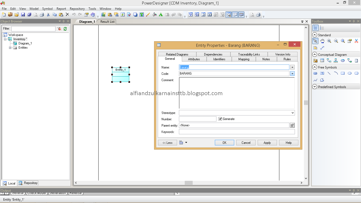 Cara membuat CDM, LDM, PDM lalu di Generate ke Database