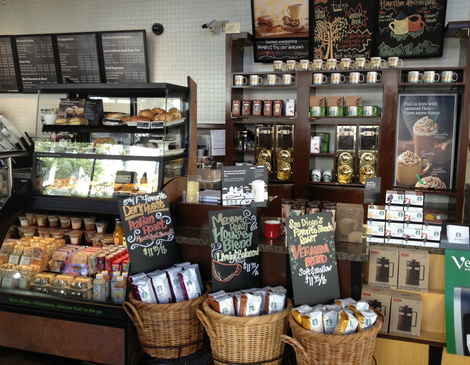 Starbucks display, Starbucks store, Wine shops