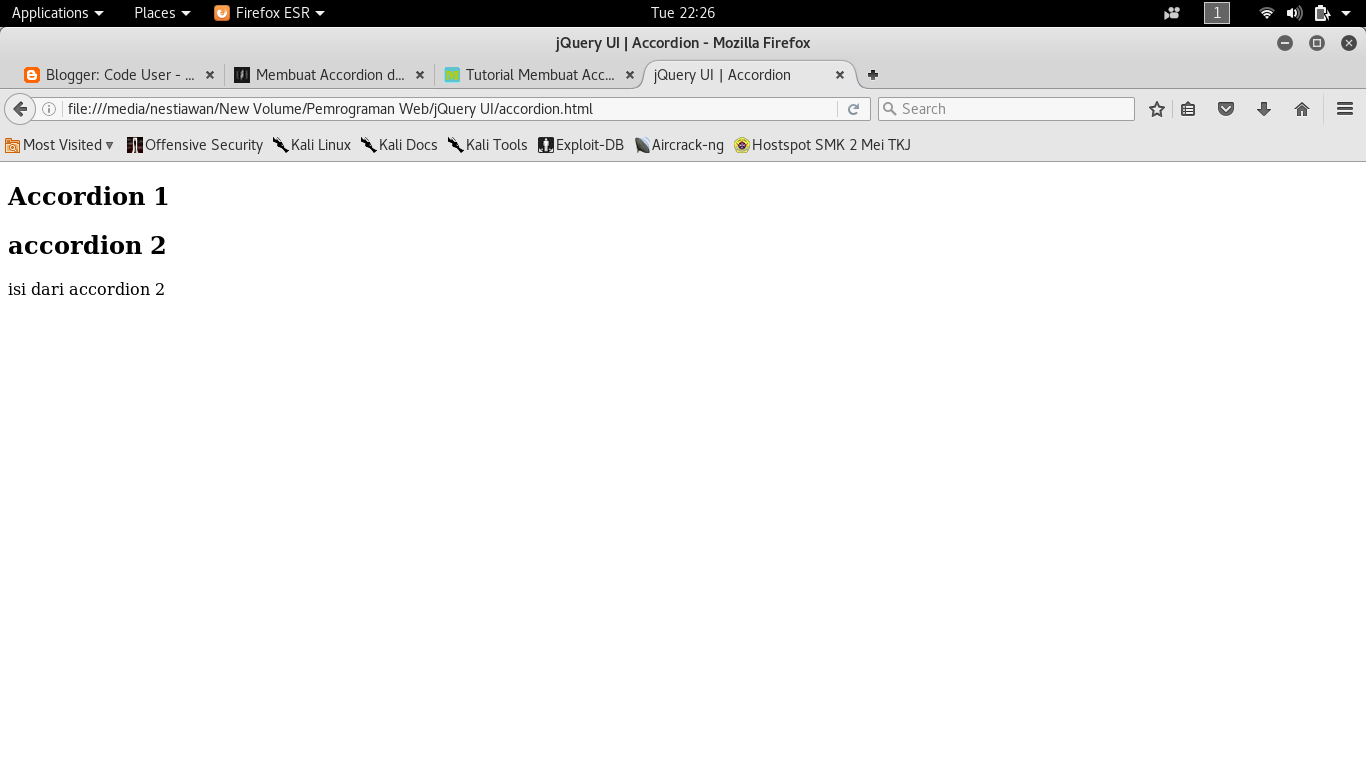 Membuat Accordion dengan jQuery UI. Membuat Accordion dengan jQuery UI.
