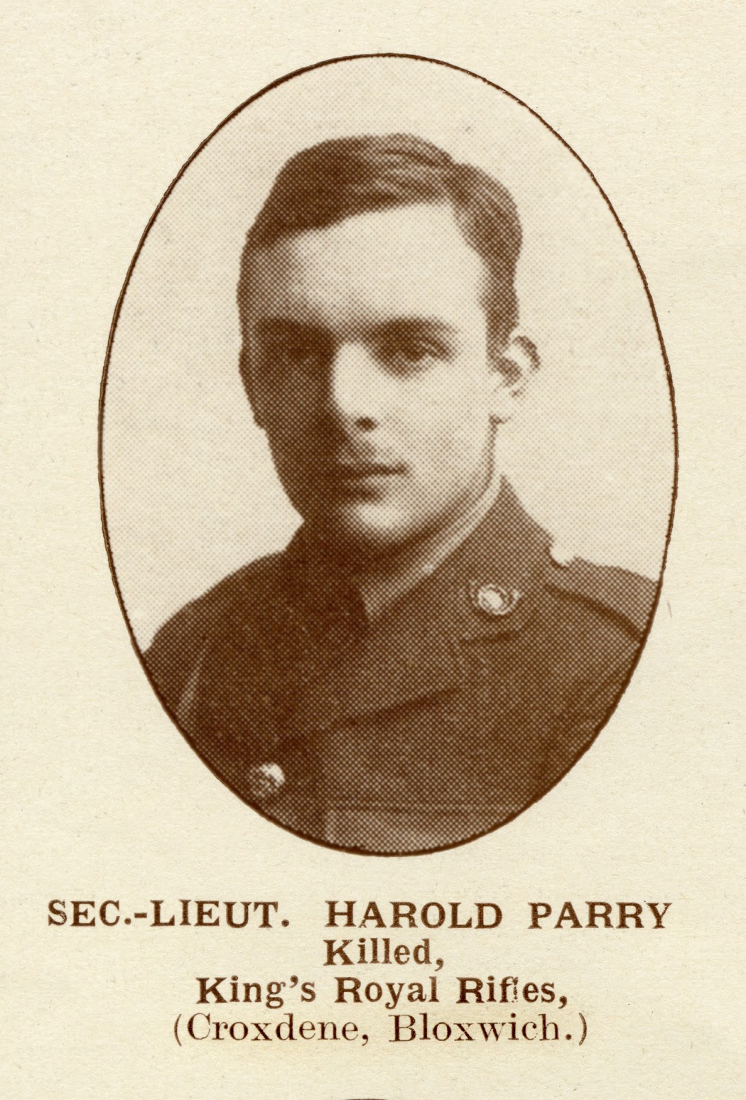 Forgotten Poets of the First World War: Harold Parry (1896 - 1917 ...