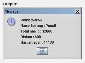 Program Java Menghitung diskon dengan JOptionPane - Matematika dan Komputer