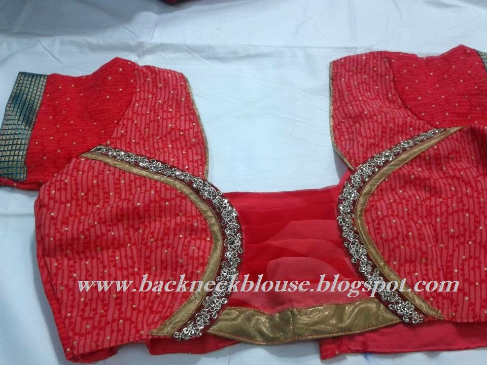BACK NECK BLOUSE READY MADE AND CUSTOMIZED DESIGNER BLOUSE WITH BLOUSE ...