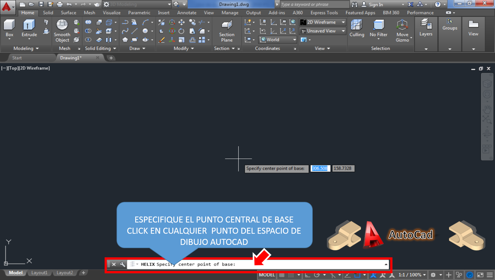 SYFRDAN: Uso de comando HELIX - AUTOCAD 3D 2016 ( Video 1 )