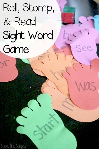 Roll, Stomp, & Read Sight Word Game | School Time Snippets