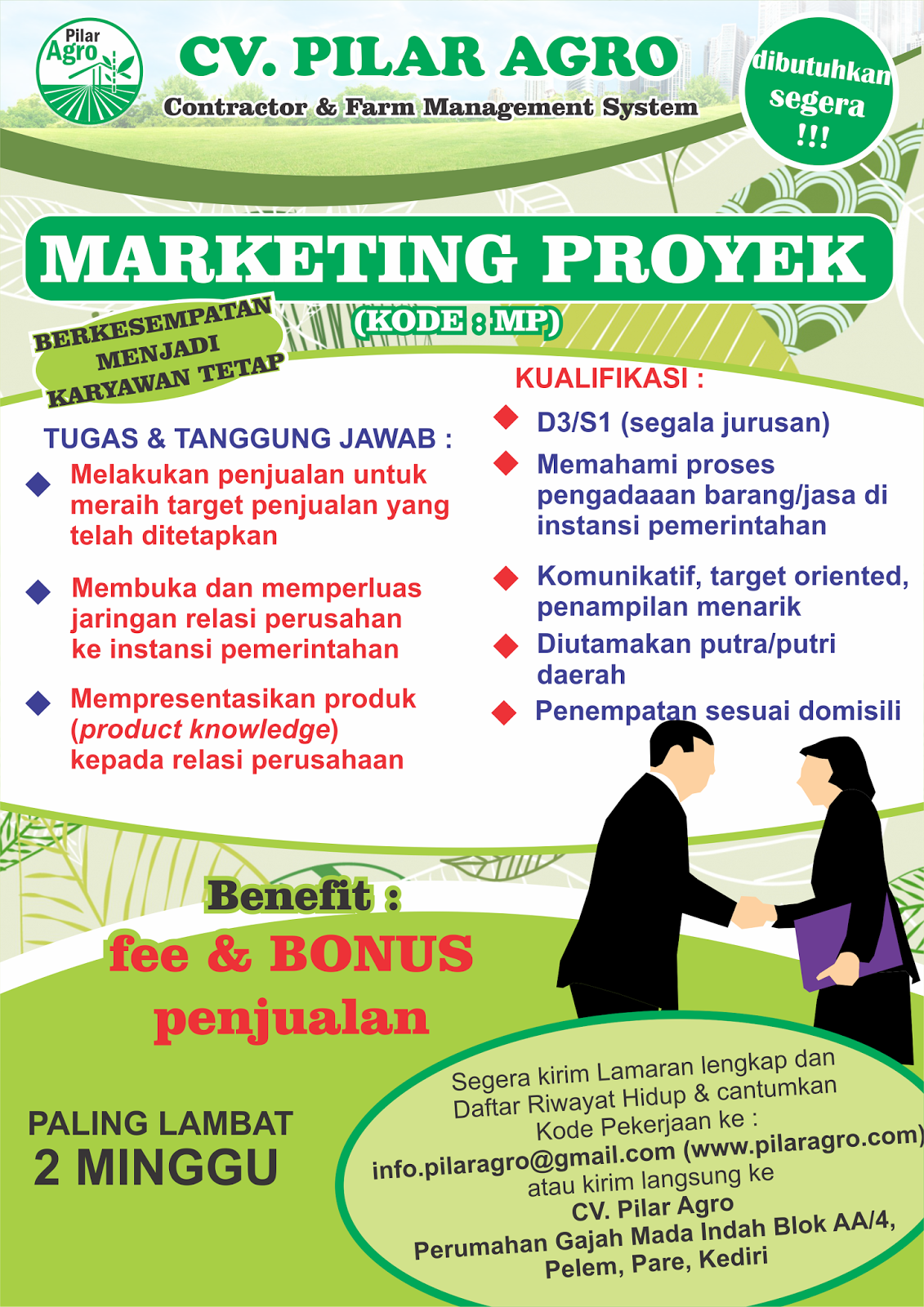 KEDIRI PILAR AGRO: Loker 2017