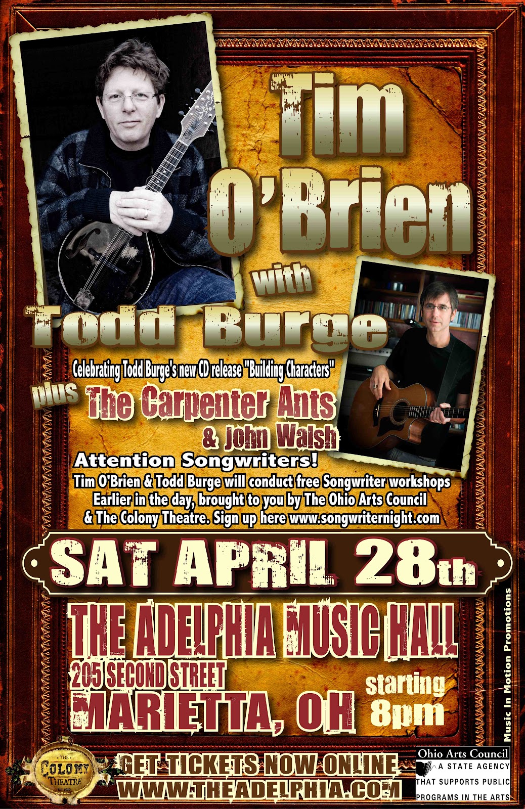 Songwriter Night with Todd Burge: TIM O'BRIEN & TODD BURGE - CONCERT ...