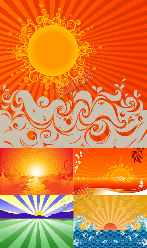 FREE CLIP ART VECTOR: Sunrise and Sunset Vectors