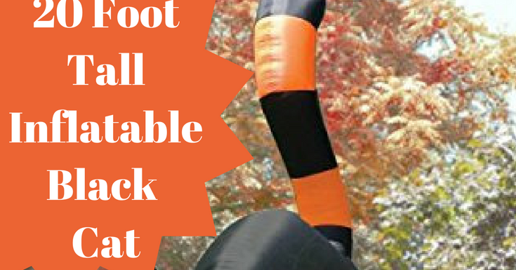 20 Foot Animated Halloween Inflatable Black Cat For Outdoor Decoration