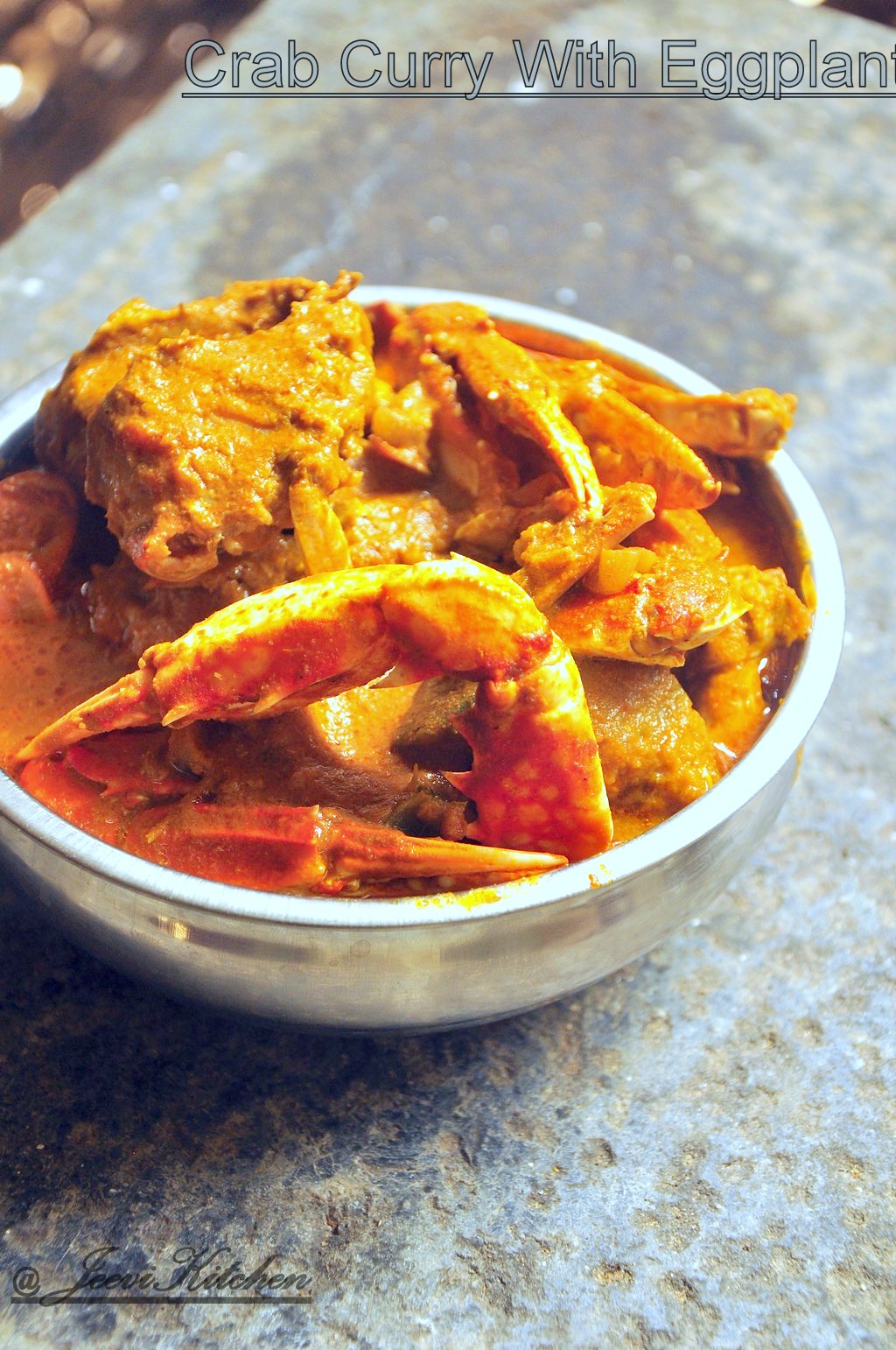 Jeevi Kitchen: Crab Curry With Eggplant
