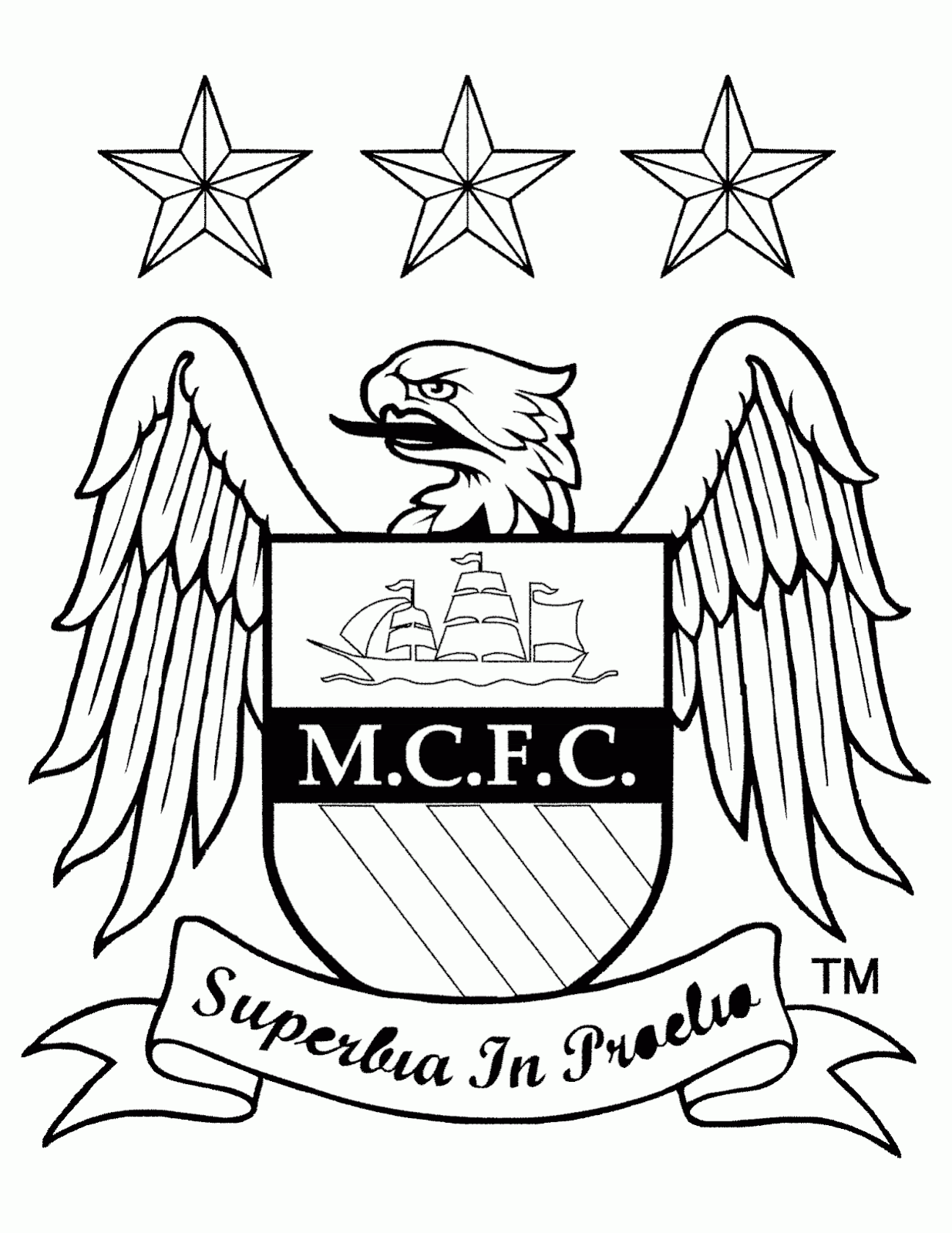 Manchester City Logo Sketch Coloring Page