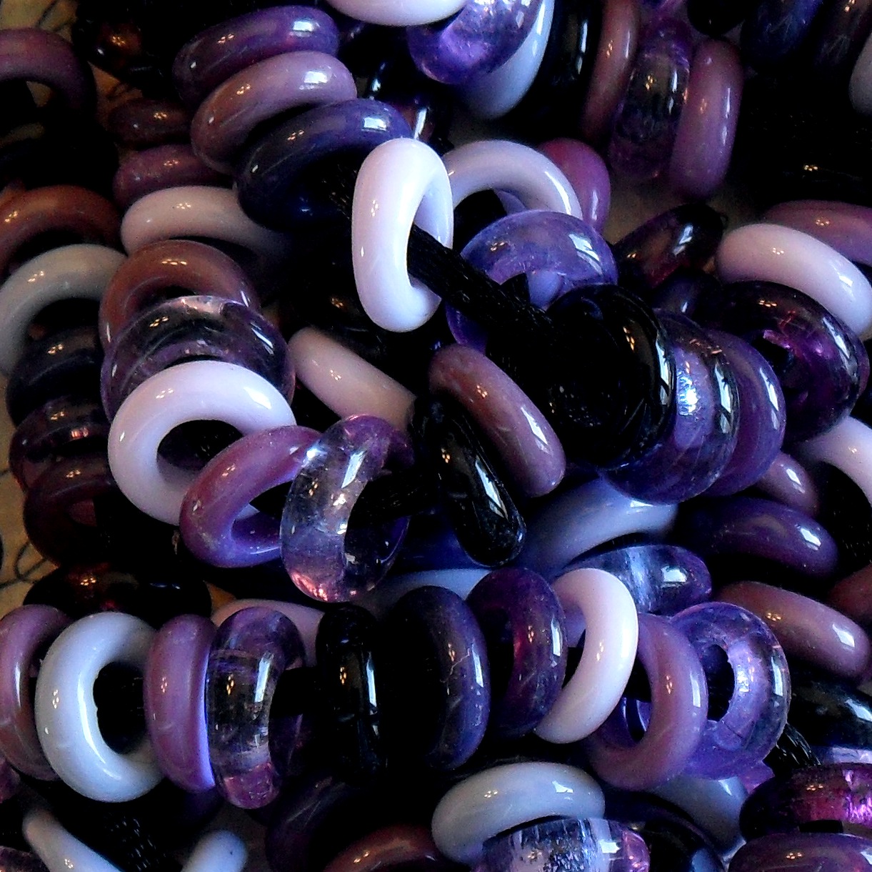 Copper, Glass and Recycled Trash: Fruit Loop Bracelets