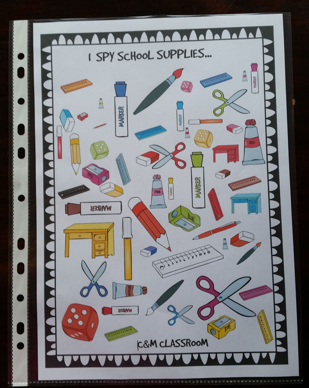 KM Classroom: Free Printable I Spy School Supplies
