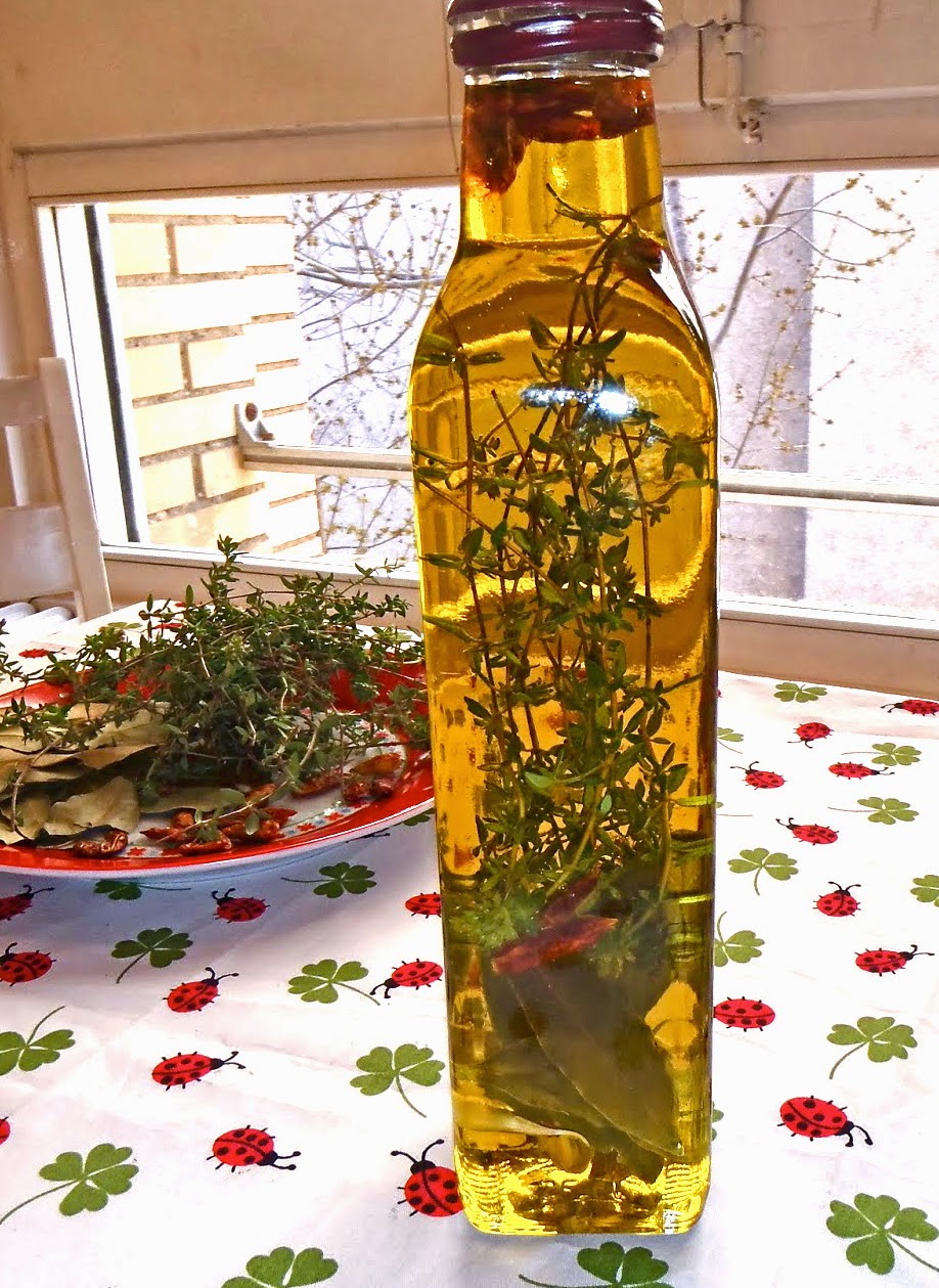 Les receptes que m'agraden: Aceite picante aromatizado con hierbas
