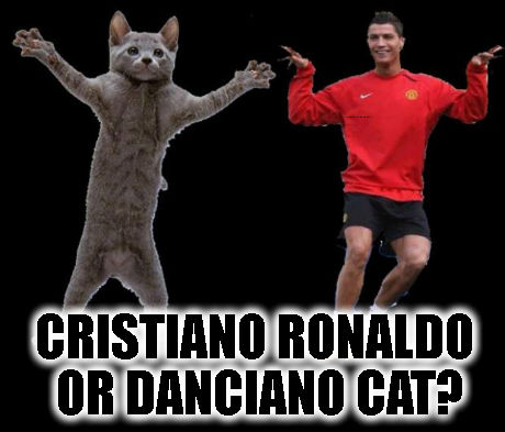 Cristiano Ronaldo dancing with Cat funny picture meme