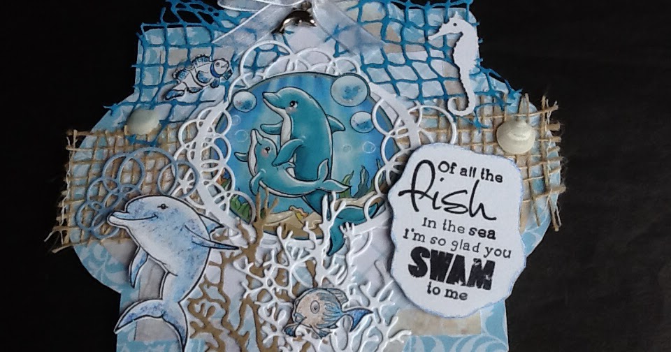 Voorbeeldkaarten: Card with dolphins