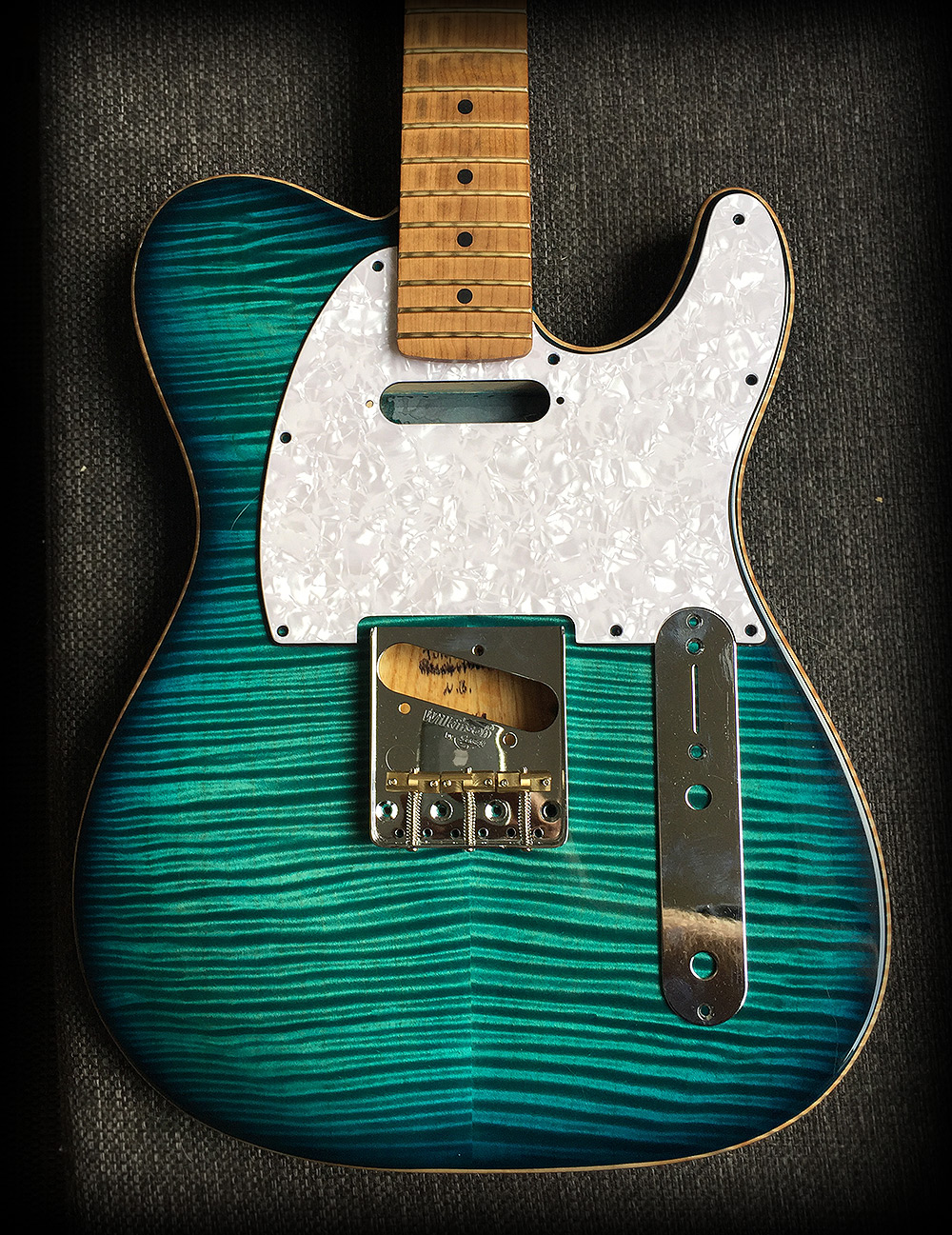 Turquoise Burst Chambered GK synth Tele | Unofficial Warmoth Forum