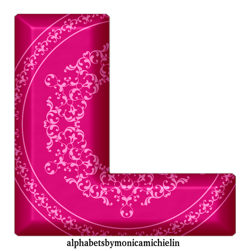 M. Michielin Alphabets: ALFABETO ROSA E ORNAMENTO, PINK ALPHABET AND ...