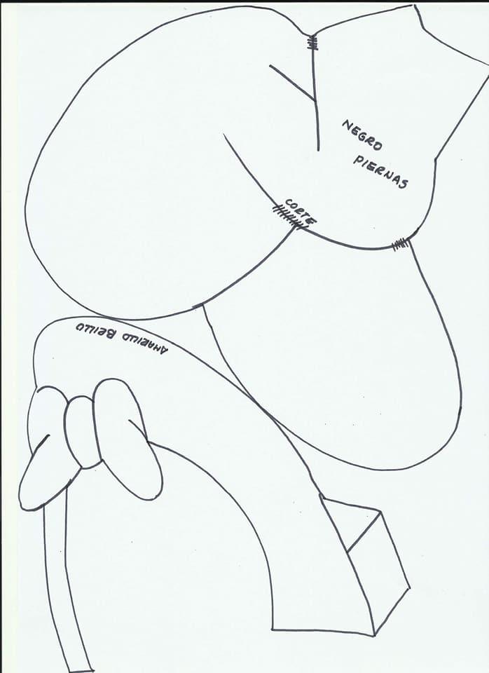 Molde da Minnie para artesanato em feltro e eva