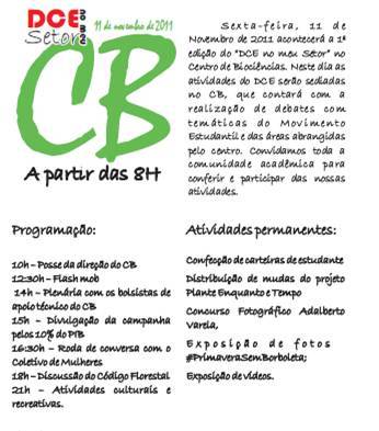 C.A.Bio UFRN: DCE no Meu Setor: CB