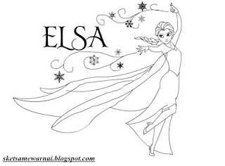 Sketsa Mewarnai Gambar Barbie Elsa - Sketsa Mewarnai