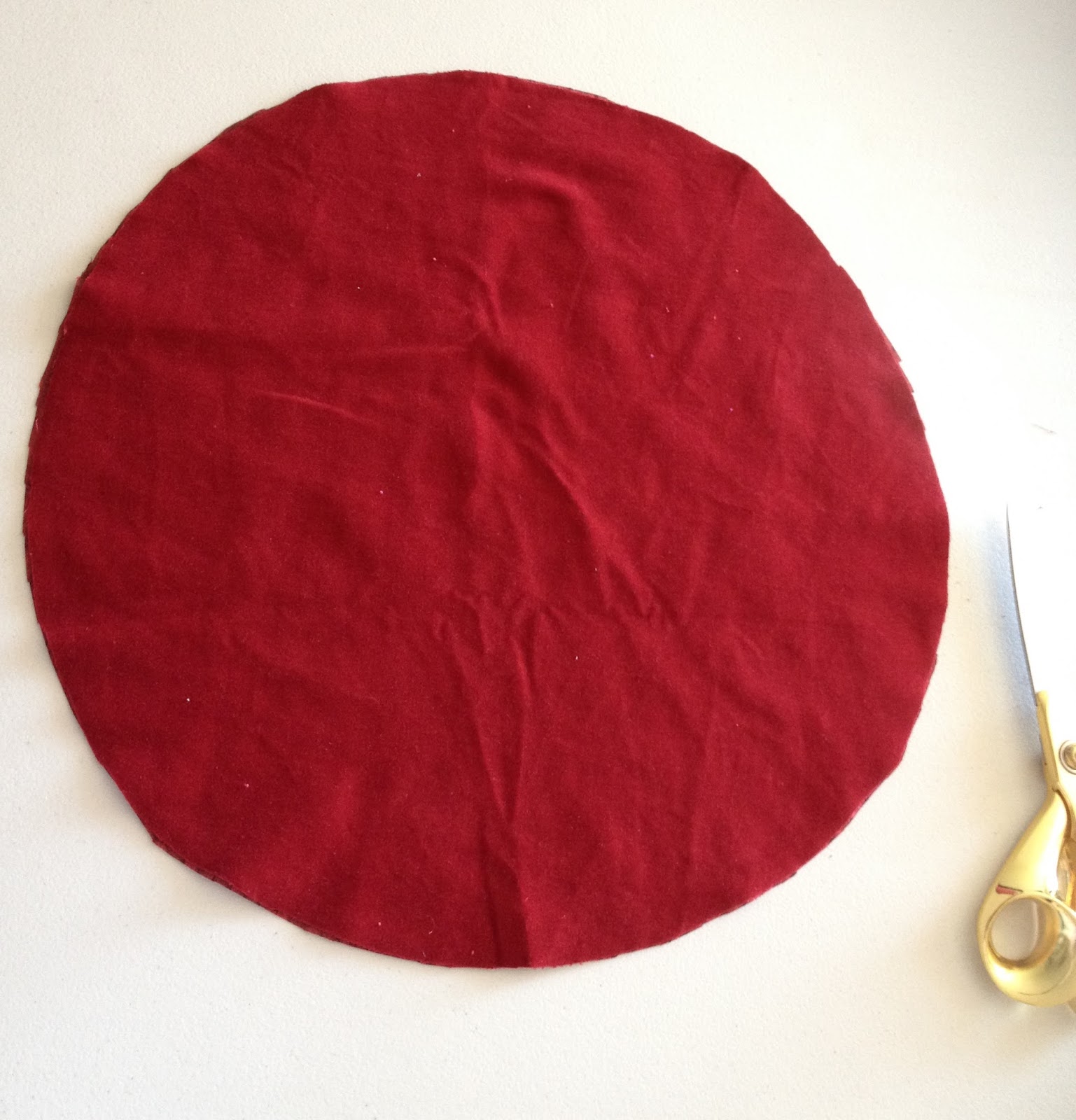 Broider Me 'Bethan: Red Velveteen Caul with Gold Trim