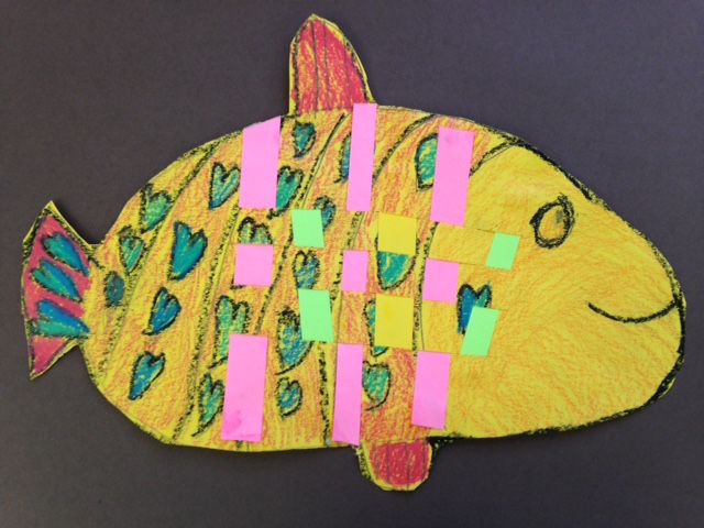 Center School Art: Fish Weavings by Grade K