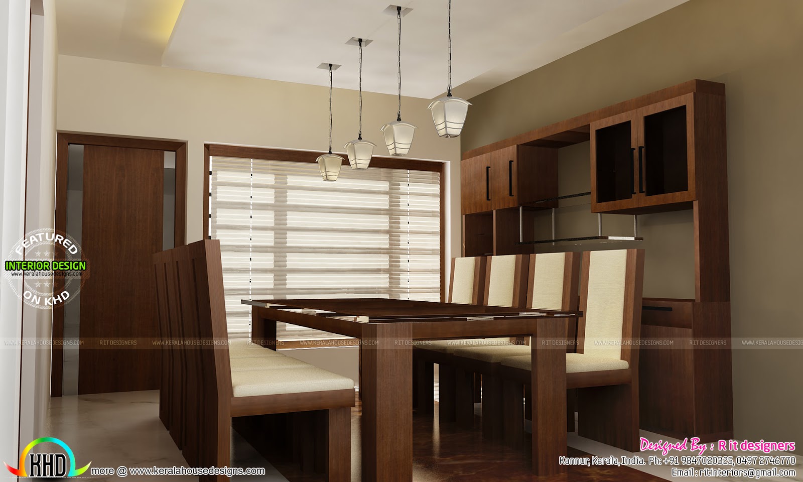 TV unit furniture, dining, and bedroom interiors - Kerala Home Design ...