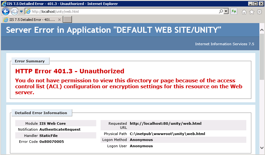 Start Coding Error 4013 Unauthorized On A Unity Web Player Page