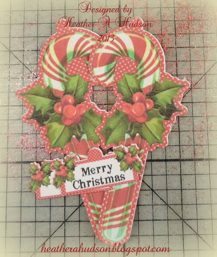 Heather A Hudson: Vintage Candy Cane & Christmas Holly Ornament ...