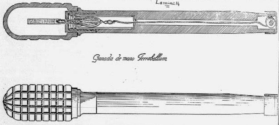 Ferrobellum stick grenade. these saw service with the republicans ...