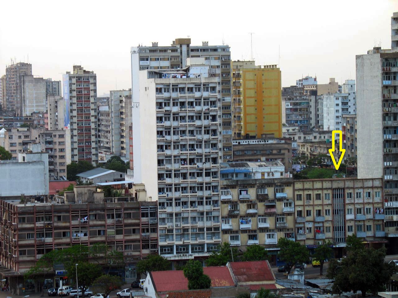Foto aérea da zona central da cidade de Maputo provávelmente dos anos ...