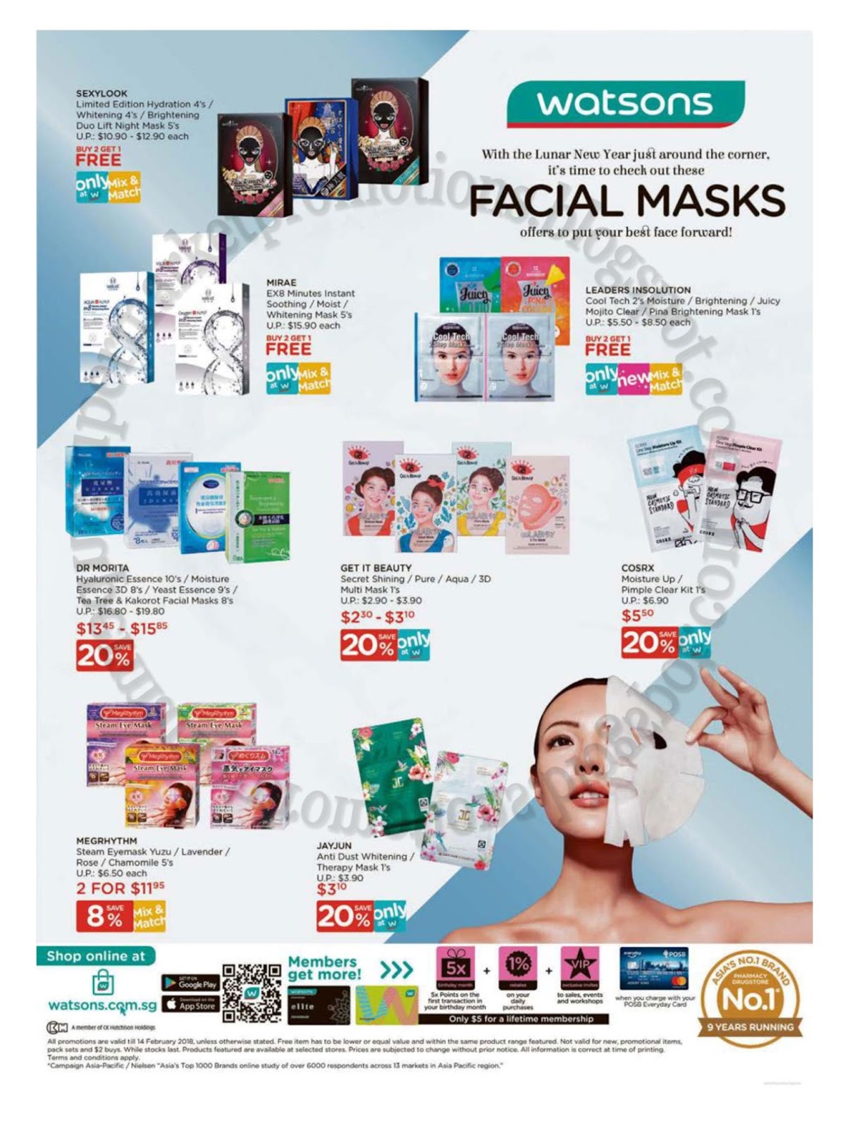 Watsons Facial Masks 08 - 14 February 2018 ~ Supermarket Promotions