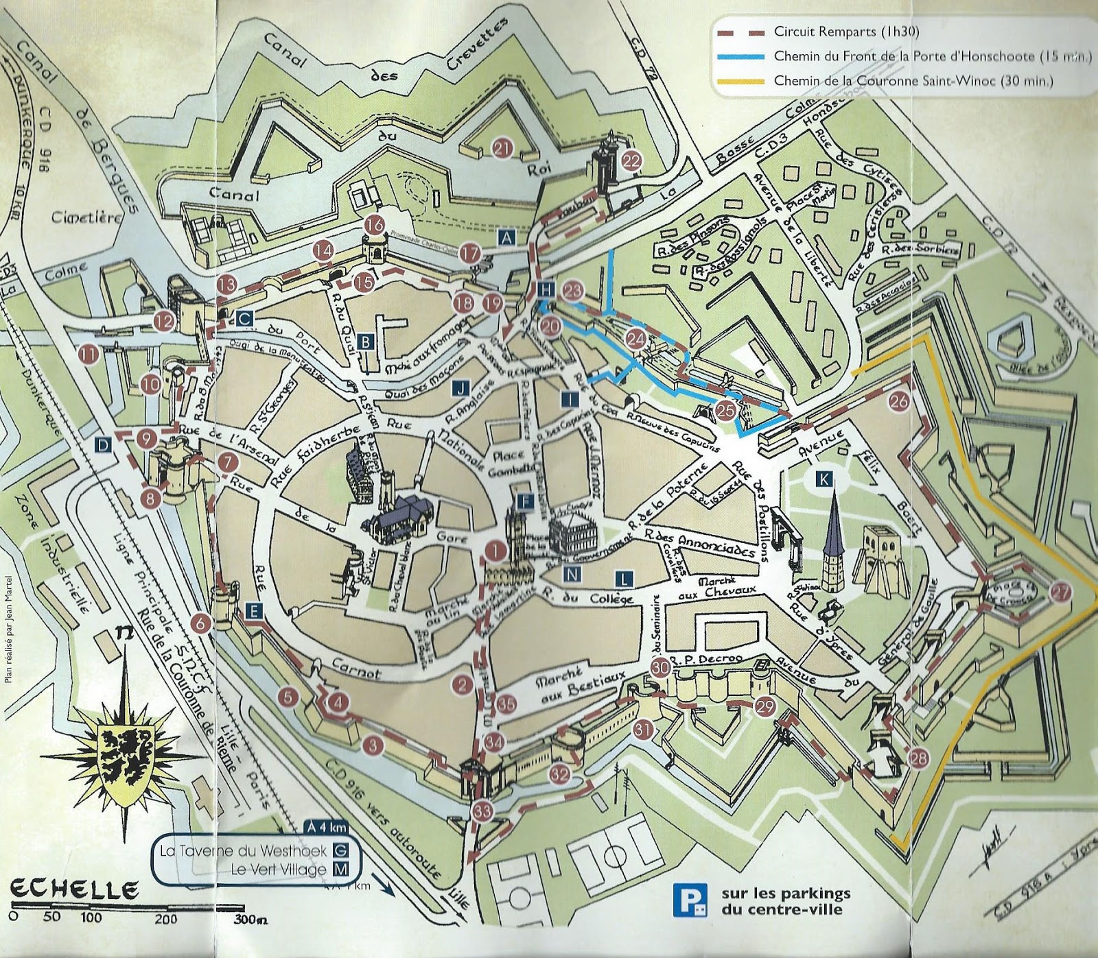 Rando Wardrecques: le 5/07/2016 Bergues le circuit les remparts