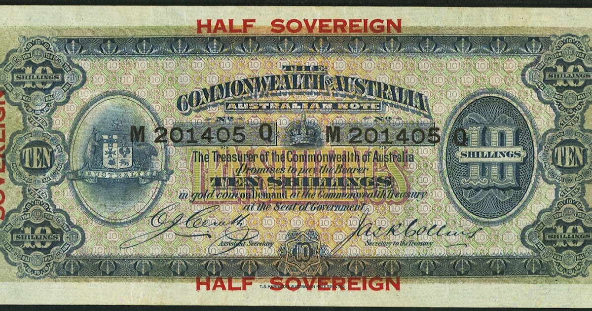 Australia 10 Shillings banknote 1918 HALF SOVEREIGN|World Banknotes ...