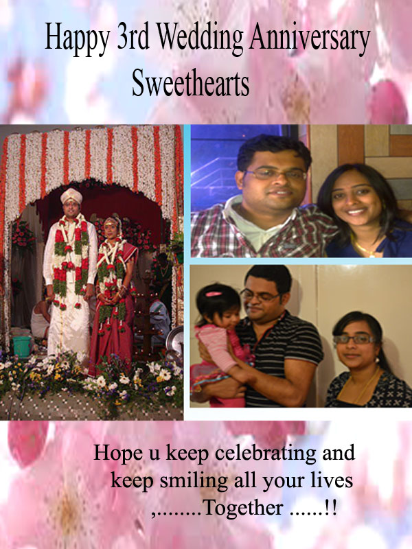 My heart speaks here through words !!!: Happy 3rd Wedding Anniversary ...