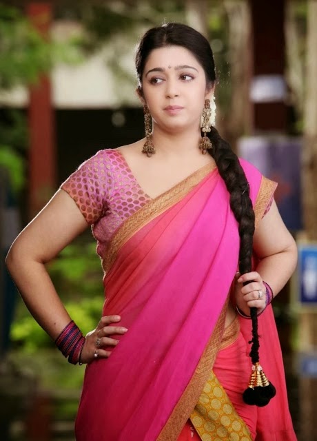 Charmi Kaur in Pink Saree and Black Ghagra Pictures | Charmi Kaur