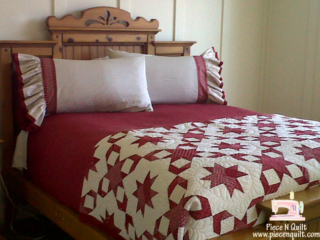 Piece N Quilt: Wrapped in Red - On Kathleen's Bed!