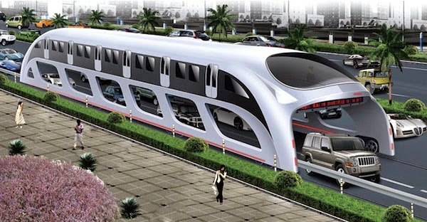 Les Transports du Futur: Le bus "volant" de Chine
