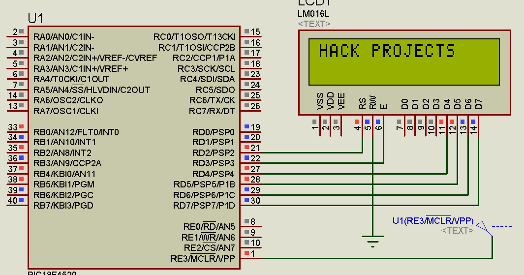 Code Bloges: Interfacing 16X2 LCD to PIC Microcontroller (PIC18F4520)