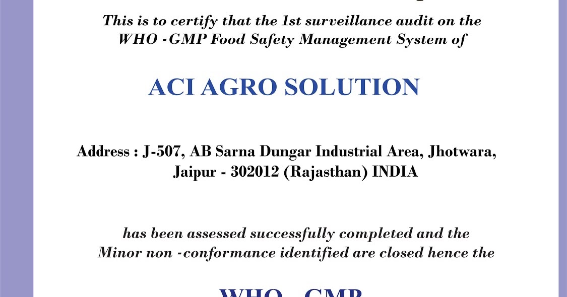 POMEGRANATE CULTIVATION IN INDIA: ACI AGRO SOLUTION CERTIFICATE