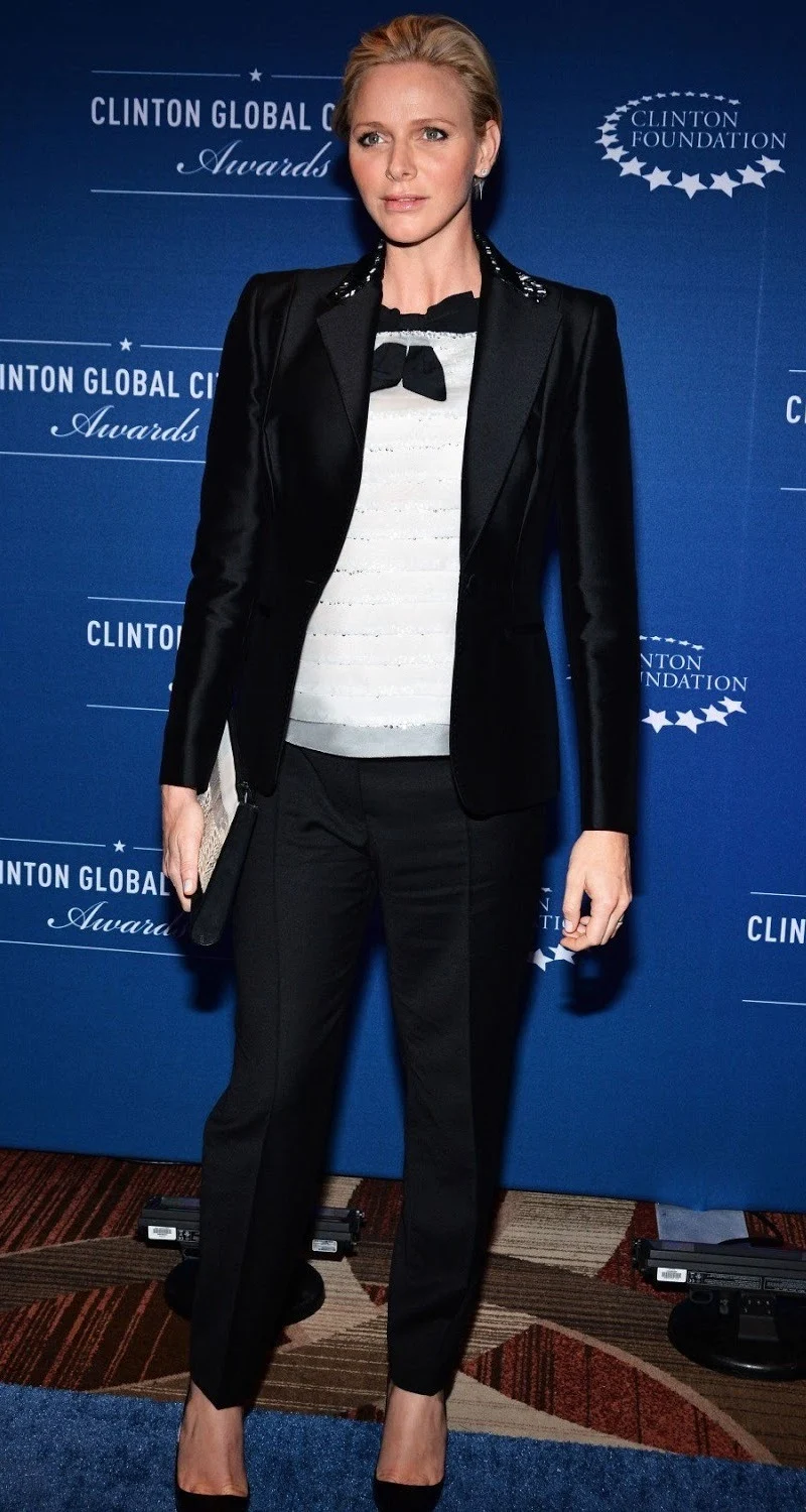 Princess Charlene Wears Carolina Herrera to New York