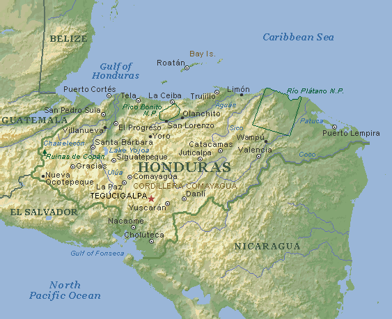 HONDURAS - MAPAS GEOGRÁFICOS DE HONDURAS - Mundo Hispánico™