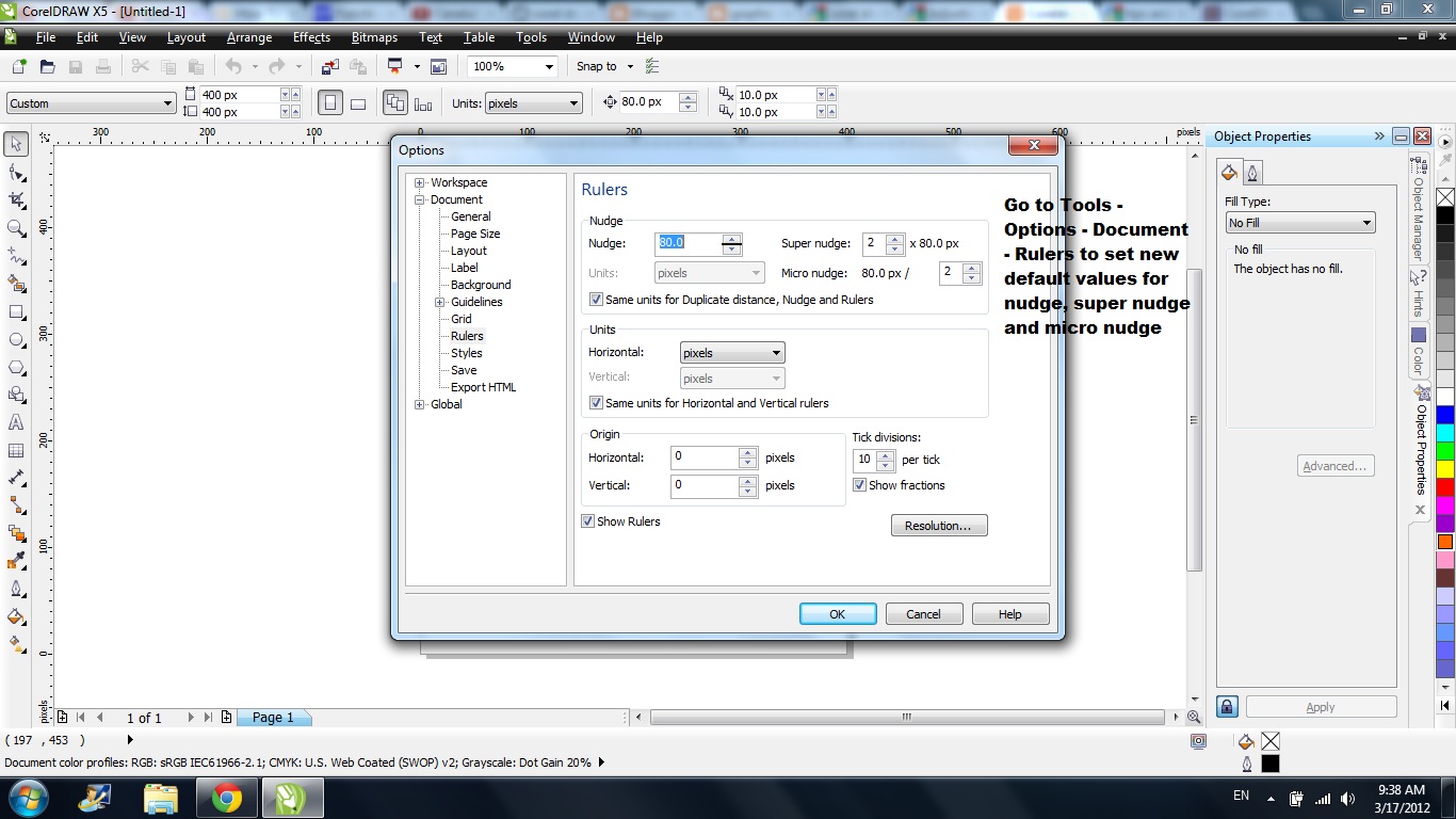 graphic-tutorials: Corel Draw basisc: how to move an object