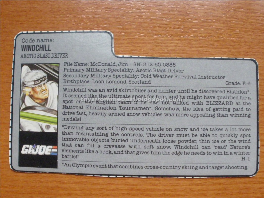Toys from the Past: #714 G.I. JOE- ARTIC BLAST with WINDCHILL (1989)