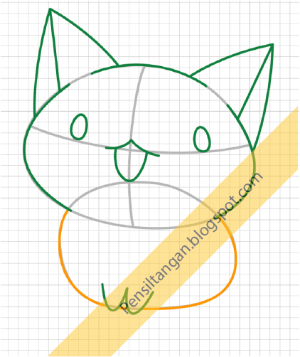 Cara menggambar kucing - Bagian 1 - Pensil Tangan
