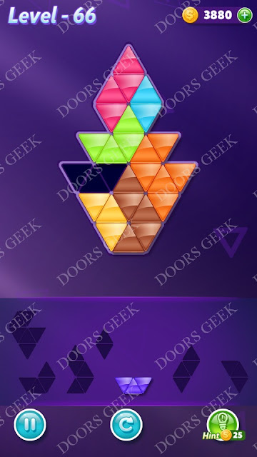 Block! Triangle Puzzle Advanced Level 66 Solution ~ Doors Geek