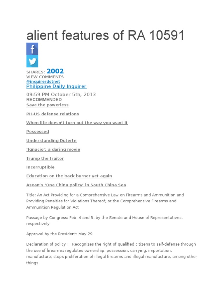 ra 10591 - philippin news collections