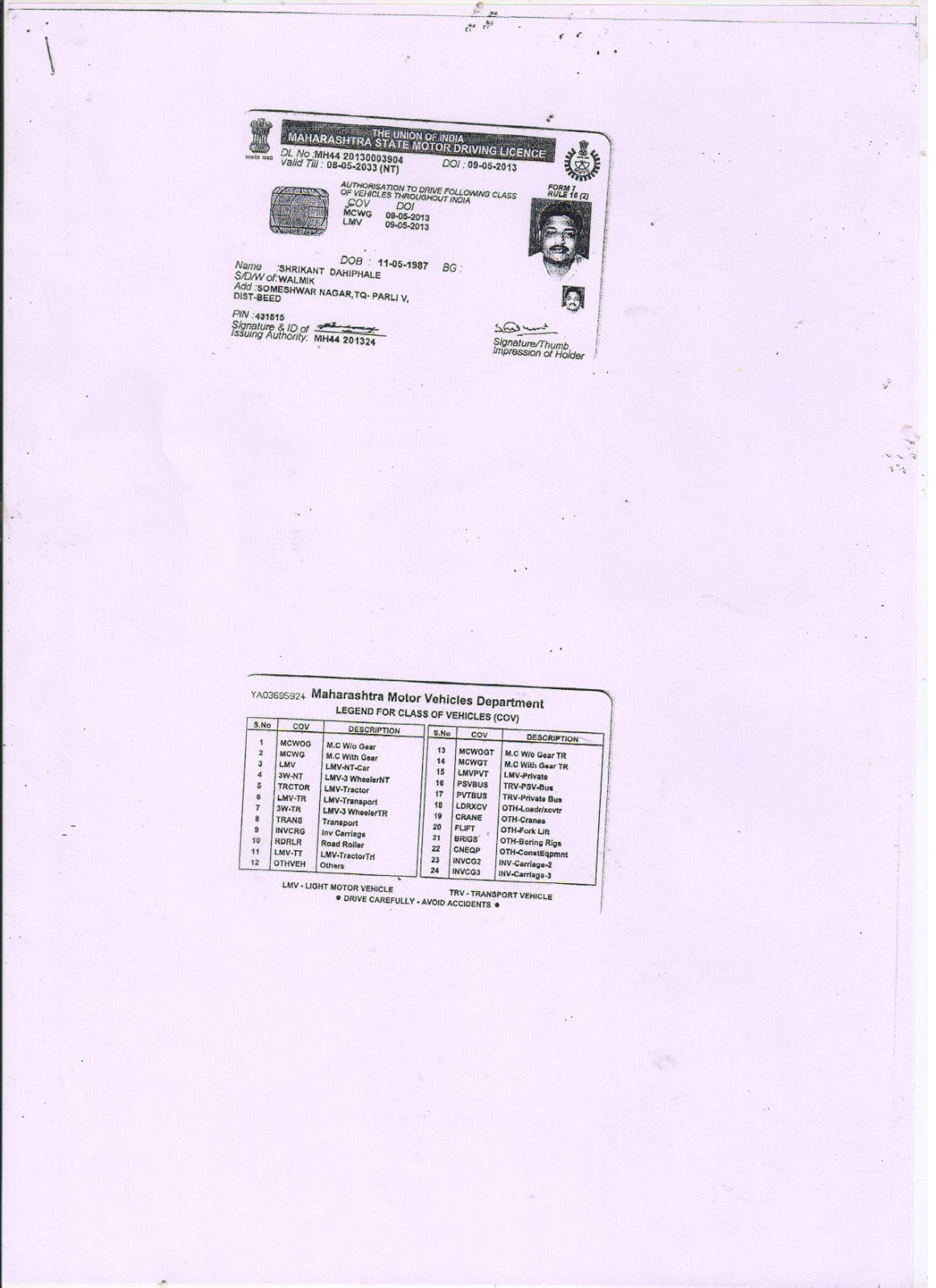 shrikantmail7862: Educational Certificate [Xerox Copies]