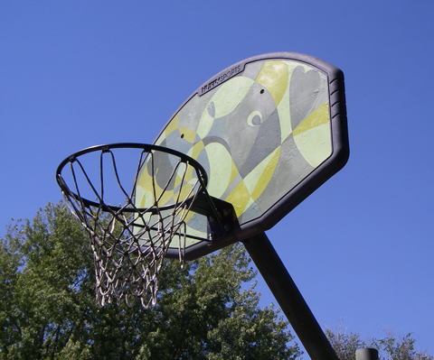 Painting on the Road: Basketball Backboard Birthday